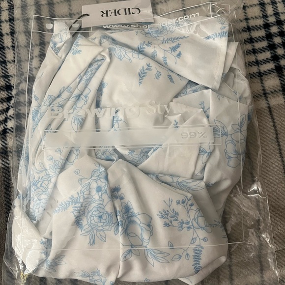 Cider | Dresses | Cider Blue And White Dress | Poshmark